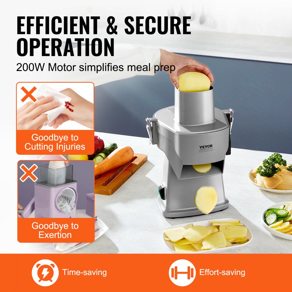 VEVOR Electric Vegetable Slicer, 4 in 1 Multifunctional Food Cutter ...