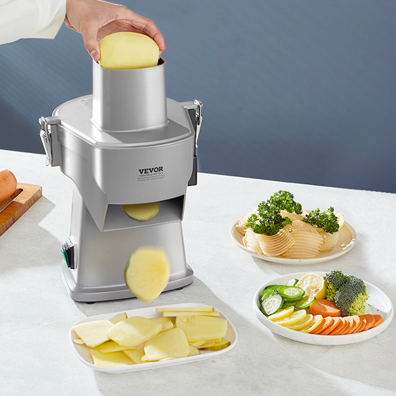 VEVOR Electric Vegetable Slicer, 4 in 1 Multifunctional Food Cutter ...