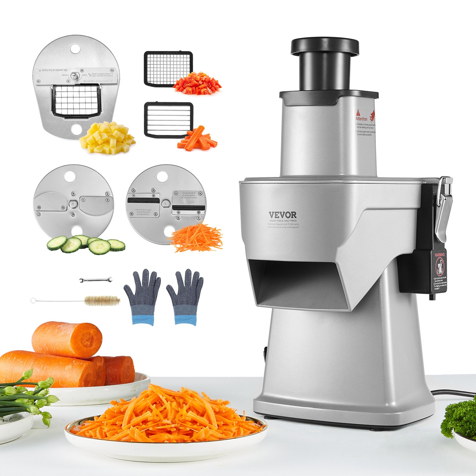 VEVOR Electric Vegetable Slicer, 4 in 1 Multifunctional Food Cutter ...