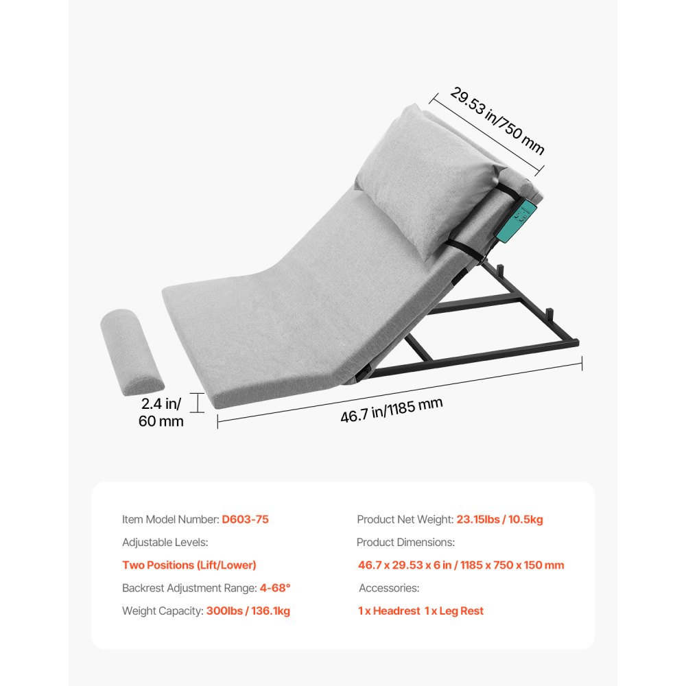 VEVOR Backrest Pillow for Bed – Electric Adjustable Support