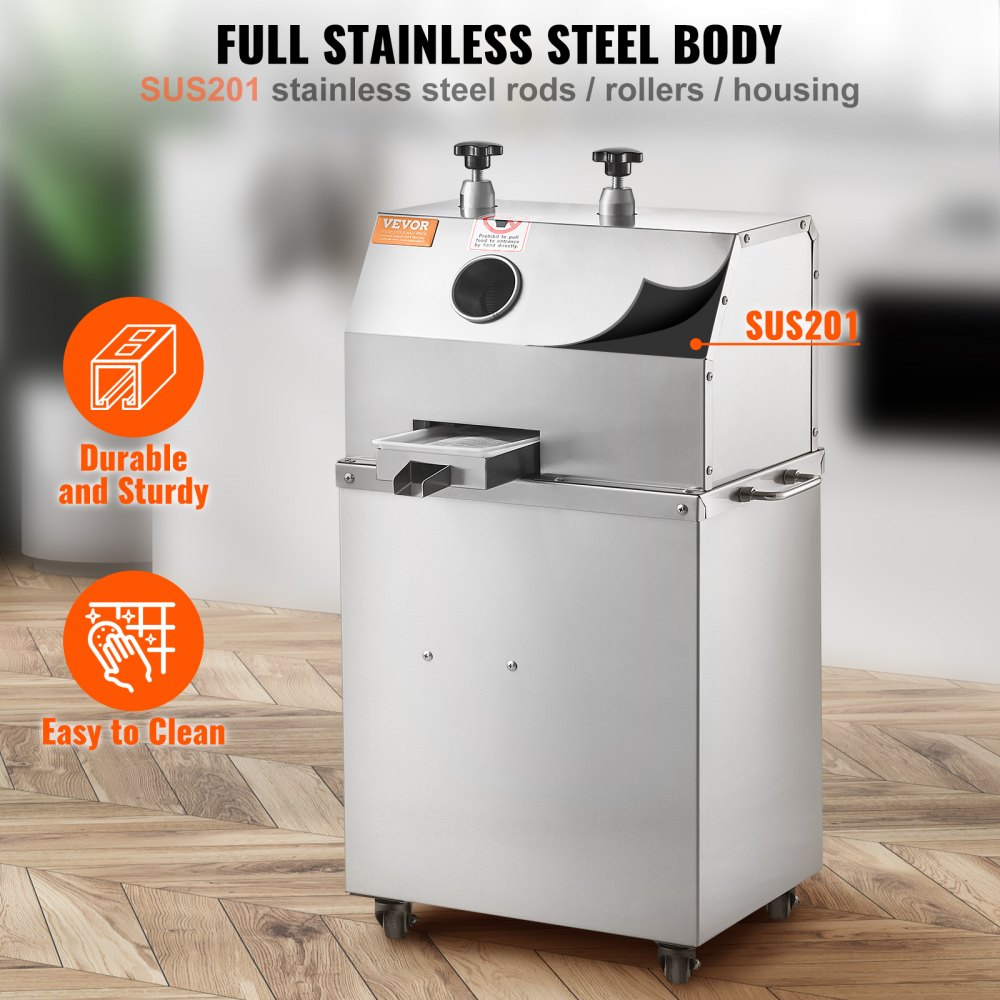 VEVOR Electric Sugar Cane Juicer, 750W Sugarcane Juicer Machine with ...