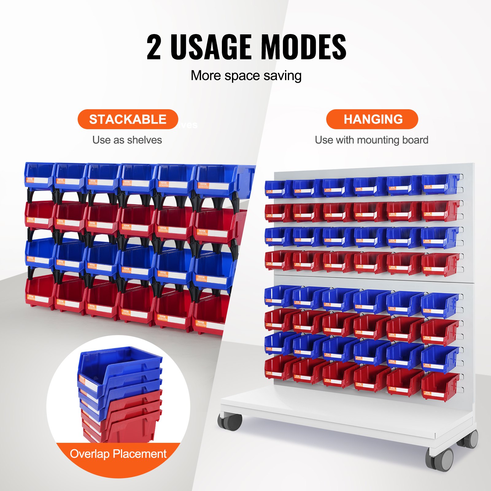 Vevor Plastic Storage Bin 5 Inch X 4 Inch X 3 Inch Hanging