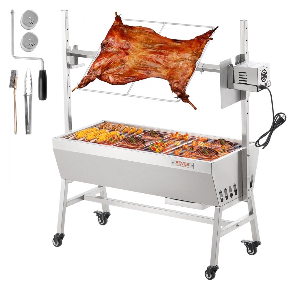 VEVOR Roaster Spit Rotisserie BBQ Grill Pig Lamb Chicken Roaster 42W ...