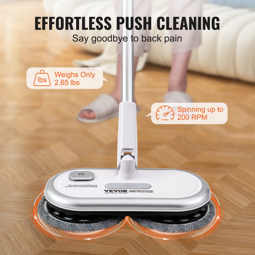 VEVOR Cordless Electric Mop, Up to 70 mins Powerful Battery, Electric ...