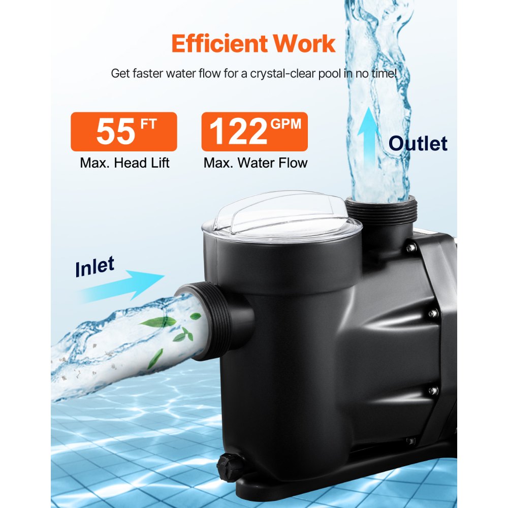 VEVOR Swimming Pool Pump – Safe, Quiet & Energy-Efficient