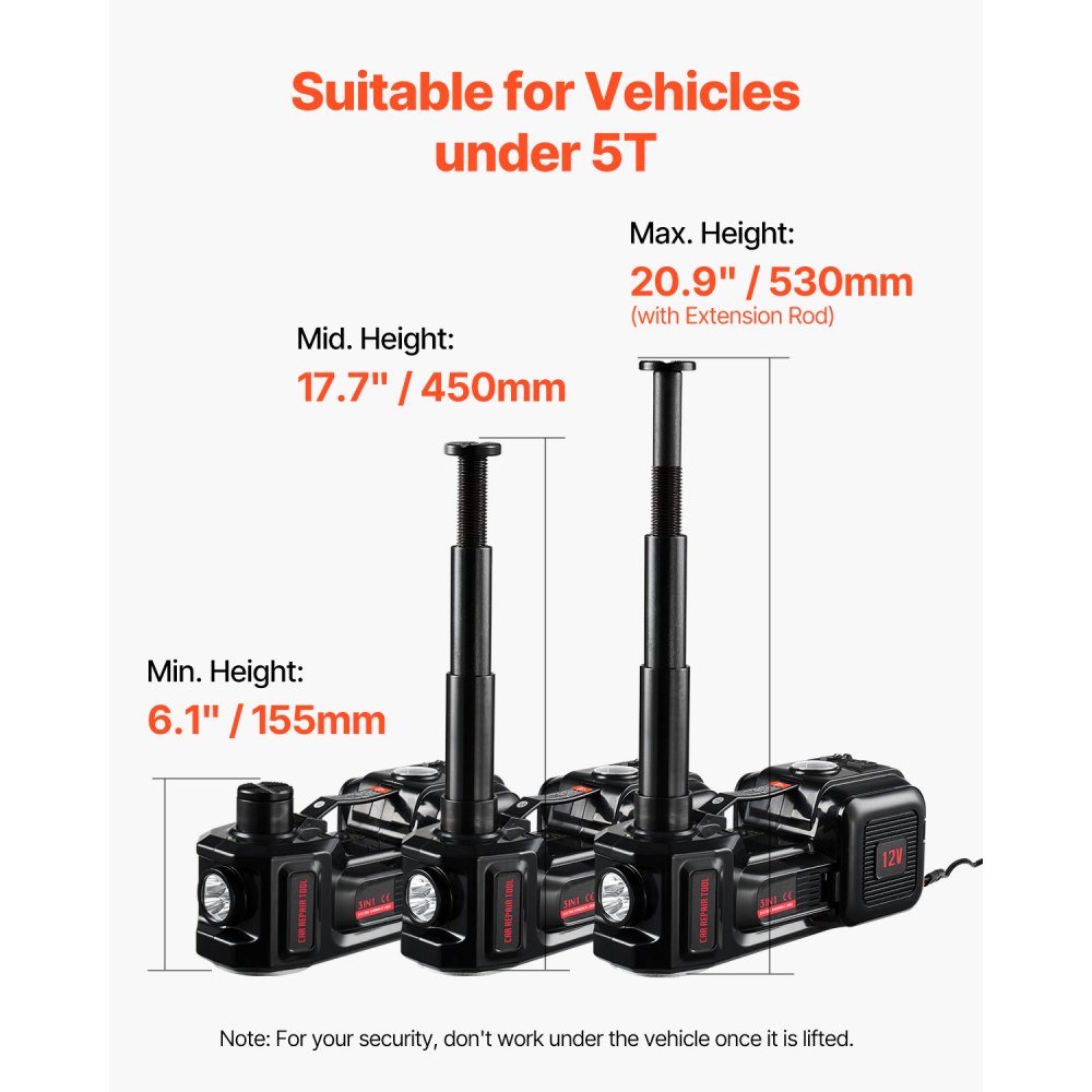 VEVOR Electric Car Jack 5 Tons /11000 lbs Jack kit with Electric Impact ...