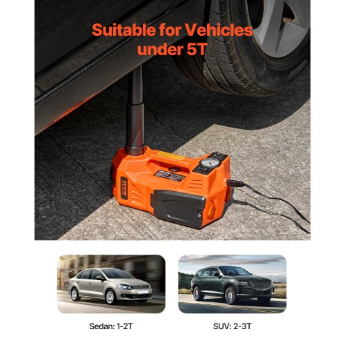Adjustable Electric Car Jack 5 Tons /11000 lbs Jack kit with Secure ...