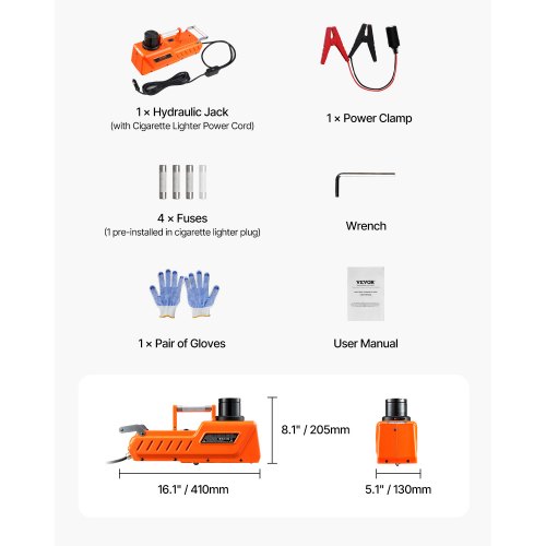 Electric Car Jack 15 Tons /33000 lbs Portable Jack kit with LED Light ...