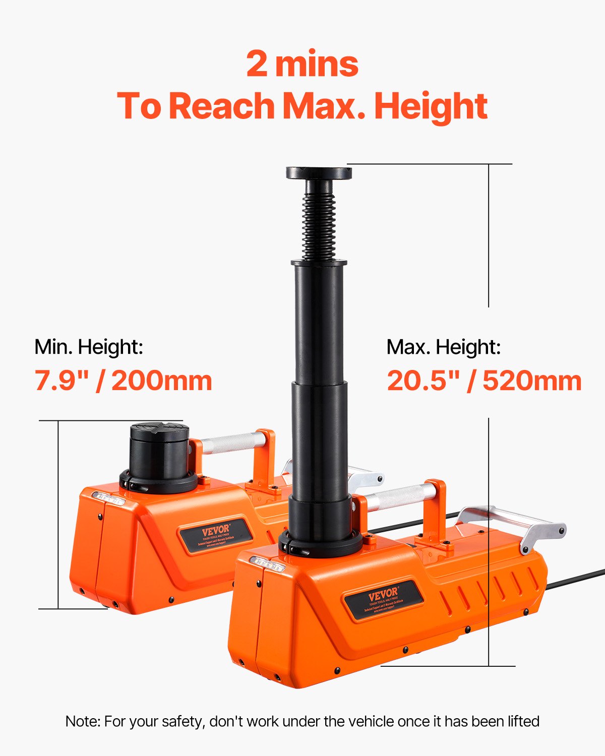 VEVOR Electric Car Jack, 15 Tons /33000 lbs, Adjustable Hydraulic Jack ...