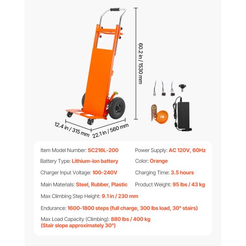 Electric Stair Climbing Dolly 880lbs Capacity Stair Climbing Hand ...