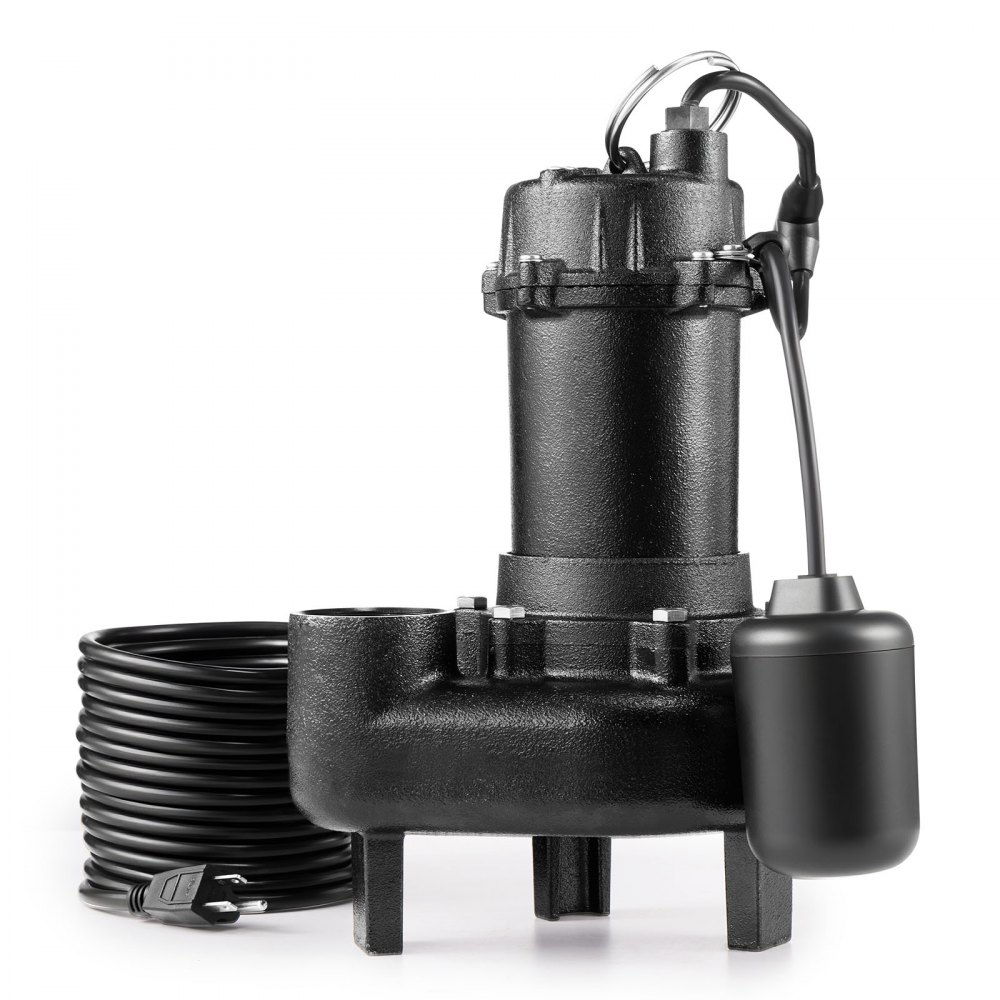 VEVOR Submersible Sewage Pump, 1 HP, 5200 GPH Cast Iron Sewage/Effluent ...