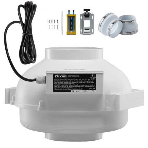 VEVOR 6 to 4.5 inch Radon Fan Installation Kit, Quiet 380CFM Radon ...