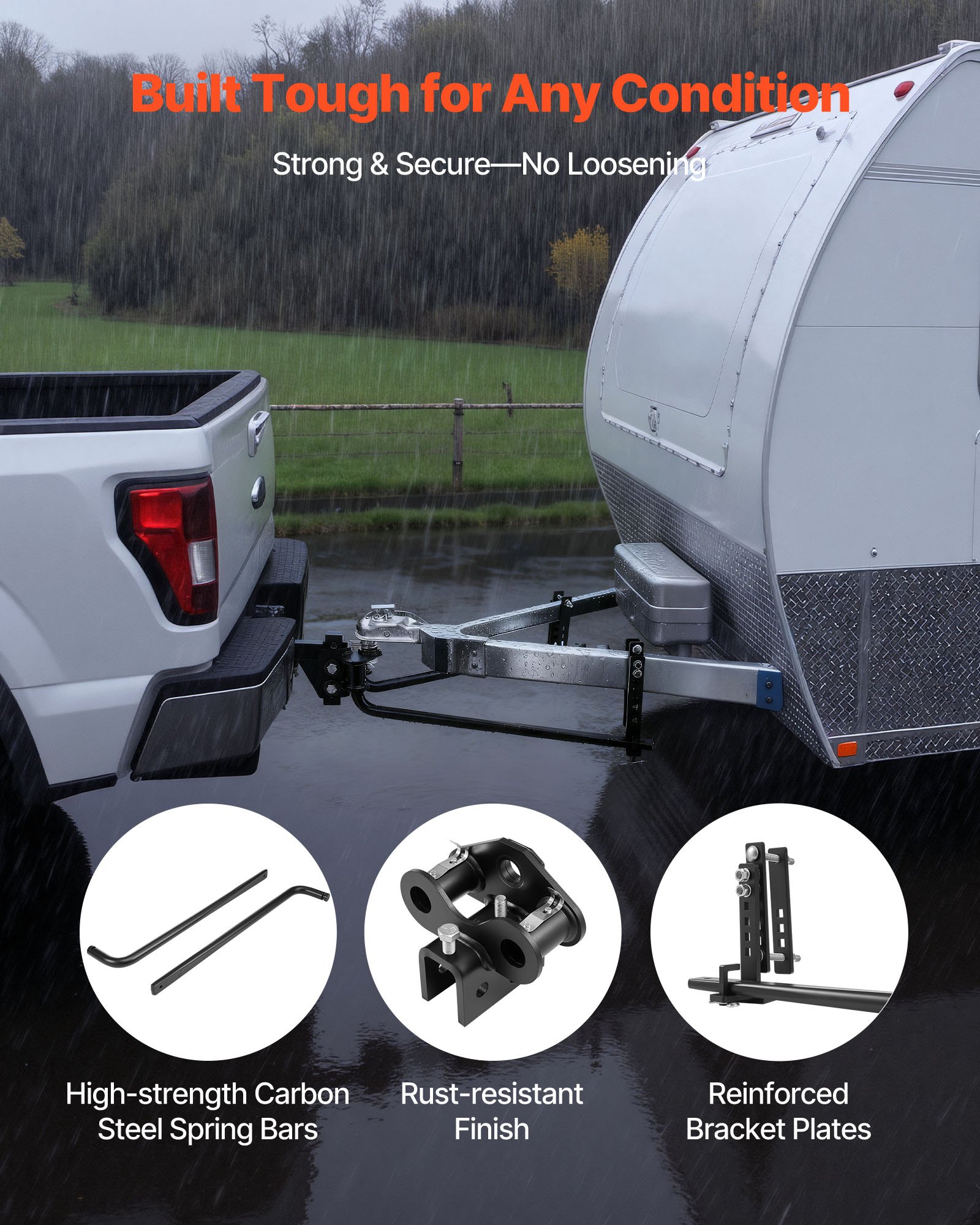 VEVOR Weight Distribution Hitch, 6000 lbs Max Towing & 600 lbs Max ...