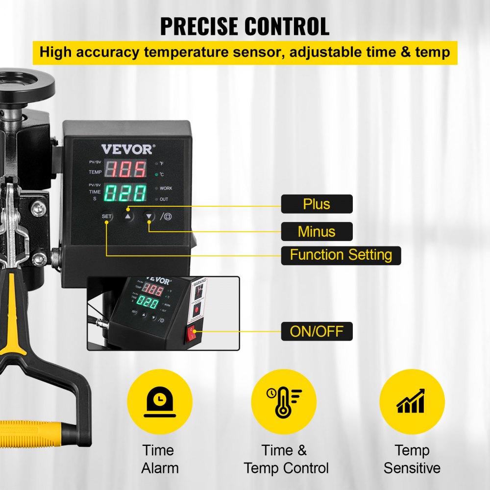 VEVOR Heat Press Machine, 15x15inch / 38x38cm, 2IN1 Clamshell ...