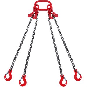VEVOR 6 mm x 150 cm Chain Sling 4 Legs G80 Lifting Chain with Grab ...