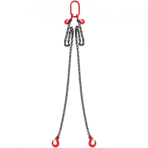 VEVOR 5/16" x 6' Chain Sling 2 Legs G80 Lifting Chain with Grab Hooks ...