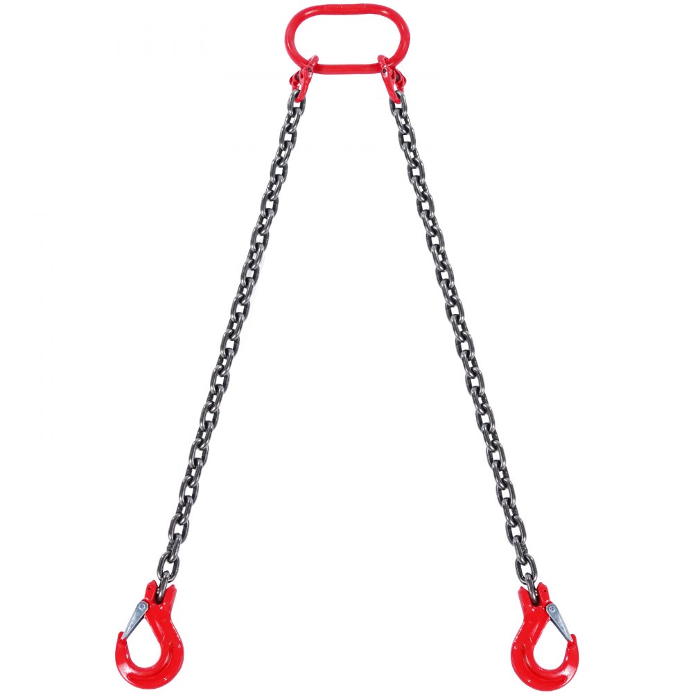 VEVOR 5/16" x 5' Chain Sling 2 Legs G80 Lifting Chain with Grab Hooks ...