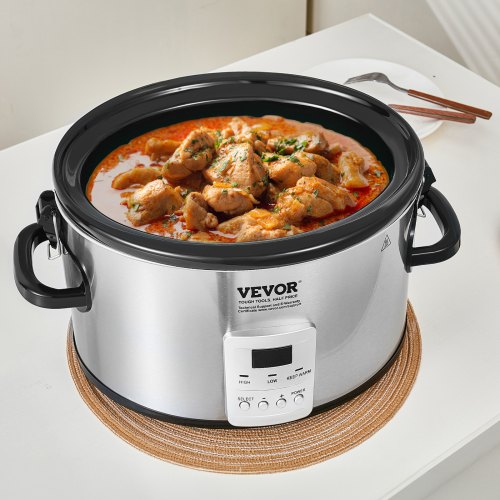 VEVOR Slow Cooker, 8QT 320W Electric Slow Cooker Pot with 3-Level Heat ...