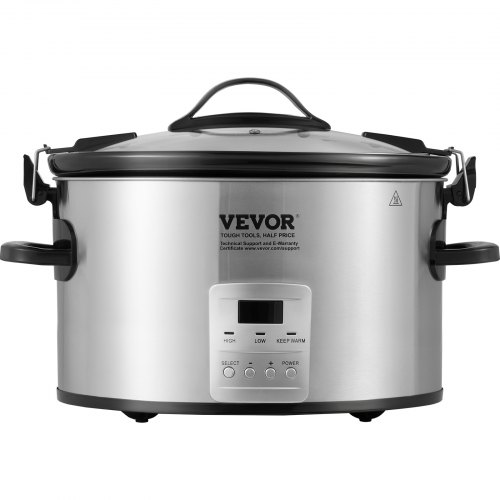 VEVOR Slow Cooker, 8QT 320W Electric Slow Cooker Pot with 3-Level Heat ...