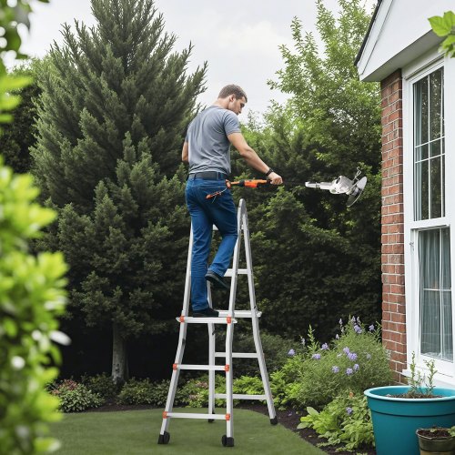 VEVOR Telescoping Ladder A Frame 10 FT Extension Multi-Function for ...