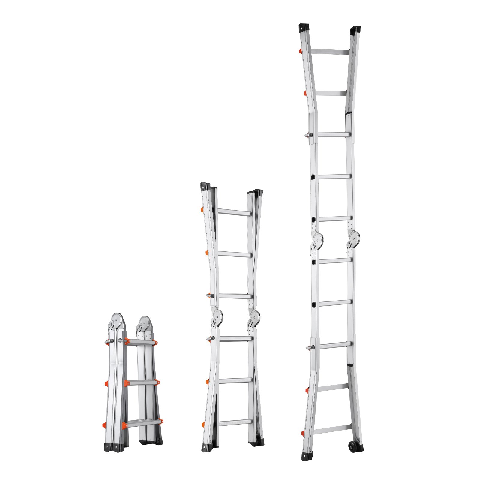 VEVOR Telescoping Ladder A Frame, 11 FT Compact Aluminum Extension ...