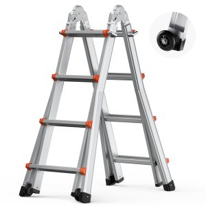 VEVOR Telescoping Ladder A Frame, 13 FT Compact Aluminum Extension ...