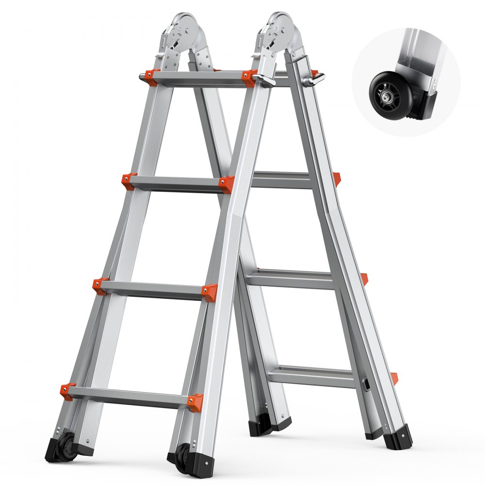 VEVOR Telescoping Ladder A Frame 13 FT Extension Multi-Function for ...