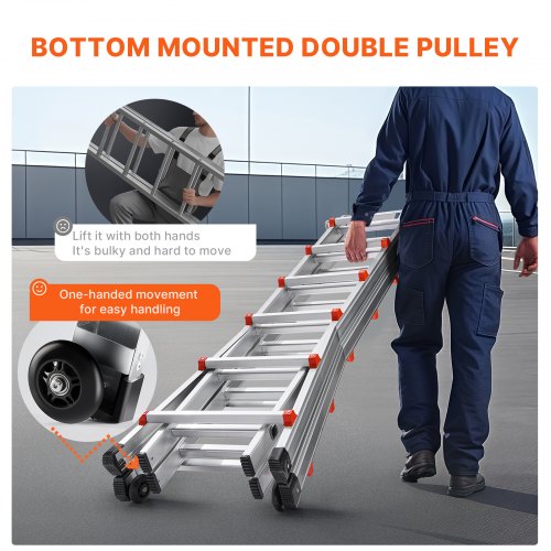 VEVOR Telescoping Ladder A Frame 20.5FT / 6230 mm Extension Multi ...