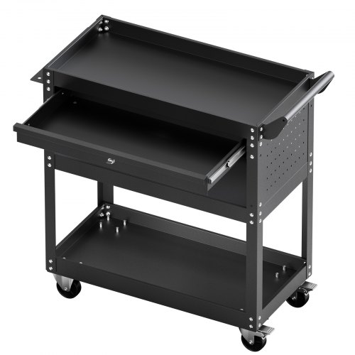 VEVOR 4-Tier Tool Cart on Wheels 350 lb Rolling Work Cart with Drawer ...