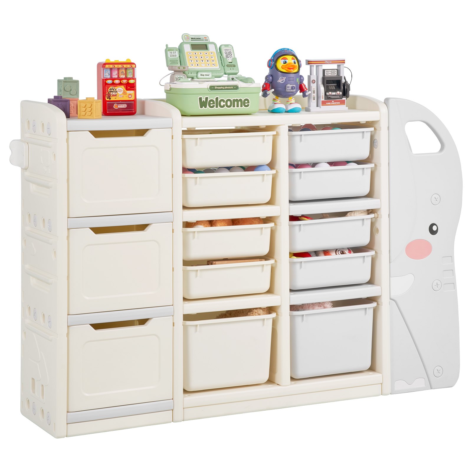 VEVOR Kids Toy Storage Organizer – 4-Tier, 10 Movable Bins