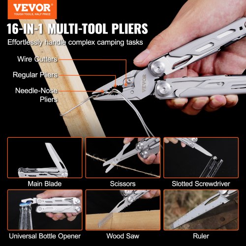 VEVOR 16-In-1 Multitool Pliers, Multi Tool Pliers, Cutters, Knife ...