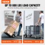 VEVOR Aluminum Hand Truck, 2 in 1, 800 lbs Load Capacity, Heavy Duty ...