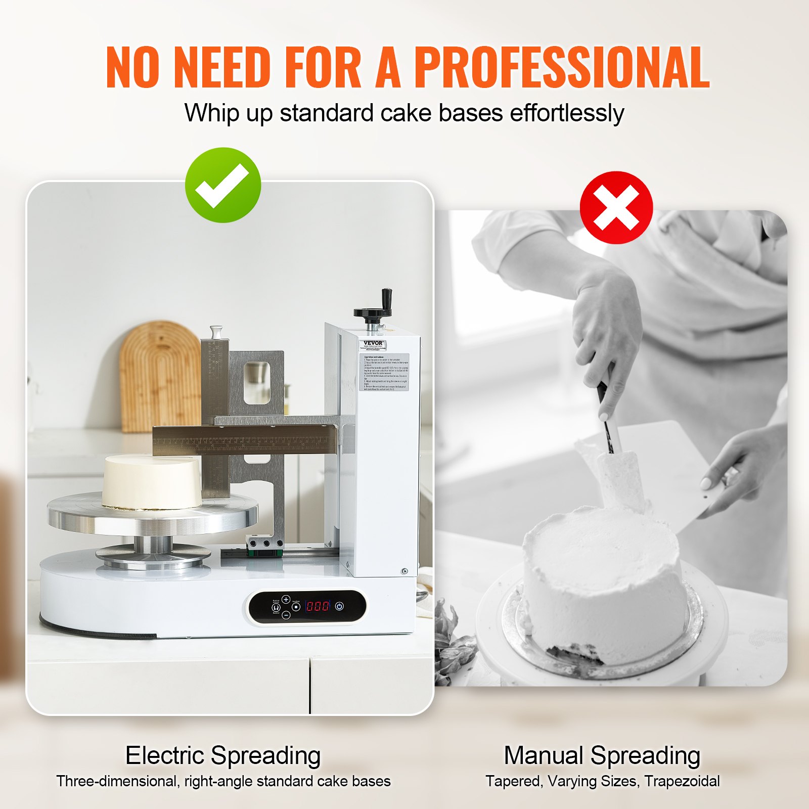 VEVOR Automatic Cake Icing Machine — Quiet & Adjustable