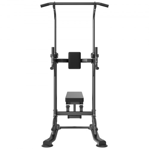 VEVOR Power Tower with Bench, 10-Level Height Adjustable Pull Up Bar ...