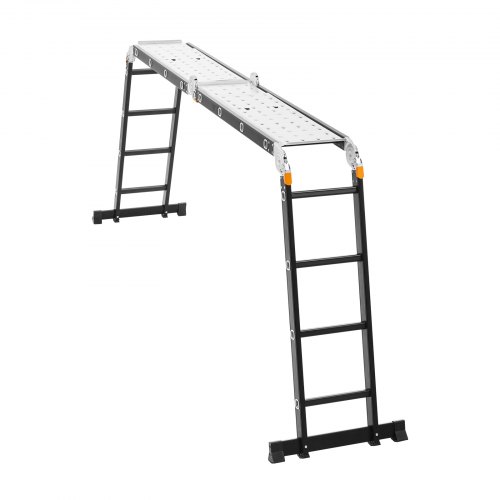 Multi-Purpose Folding Ladder 7-in-1 4 Step 15.5ft with Scaffolding ...