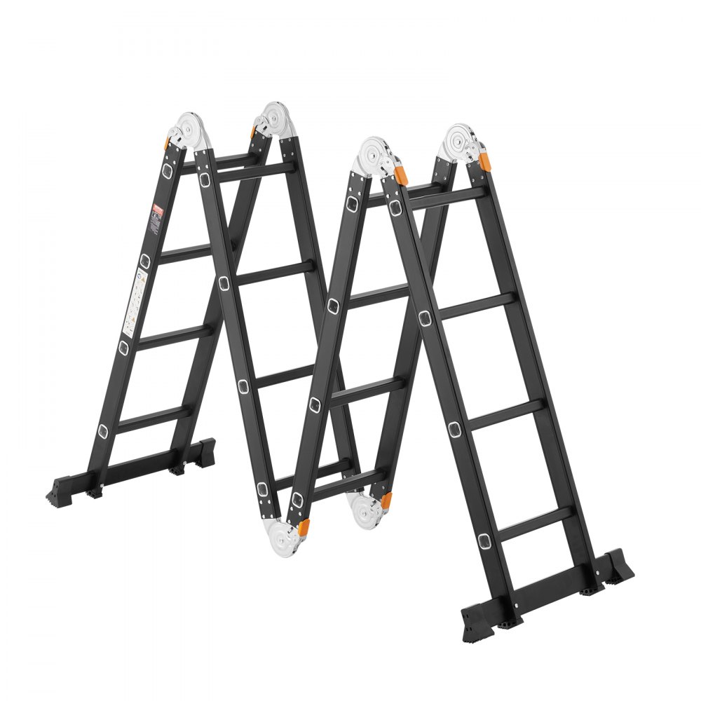 VEVOR Multi-Purpose Folding Ladder, 7-in-1 Tall Extension Step Ladder ...