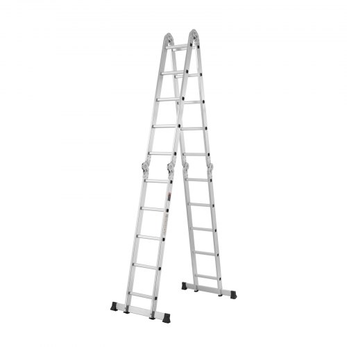 Multi-Purpose Folding Ladder 7-in-1 5 Step 19ft Reach Height Metal ...