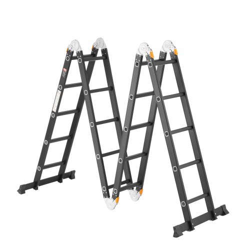 Multi-Purpose Folding Ladder 7-in-1 5 Step 19ft Reach Height for Work ...