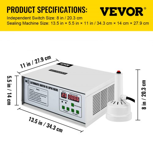 VEVOR Induction Sealer, 20mm-100mm 110V Induction Bottle Sealing Machine, Induction Sealing ...
