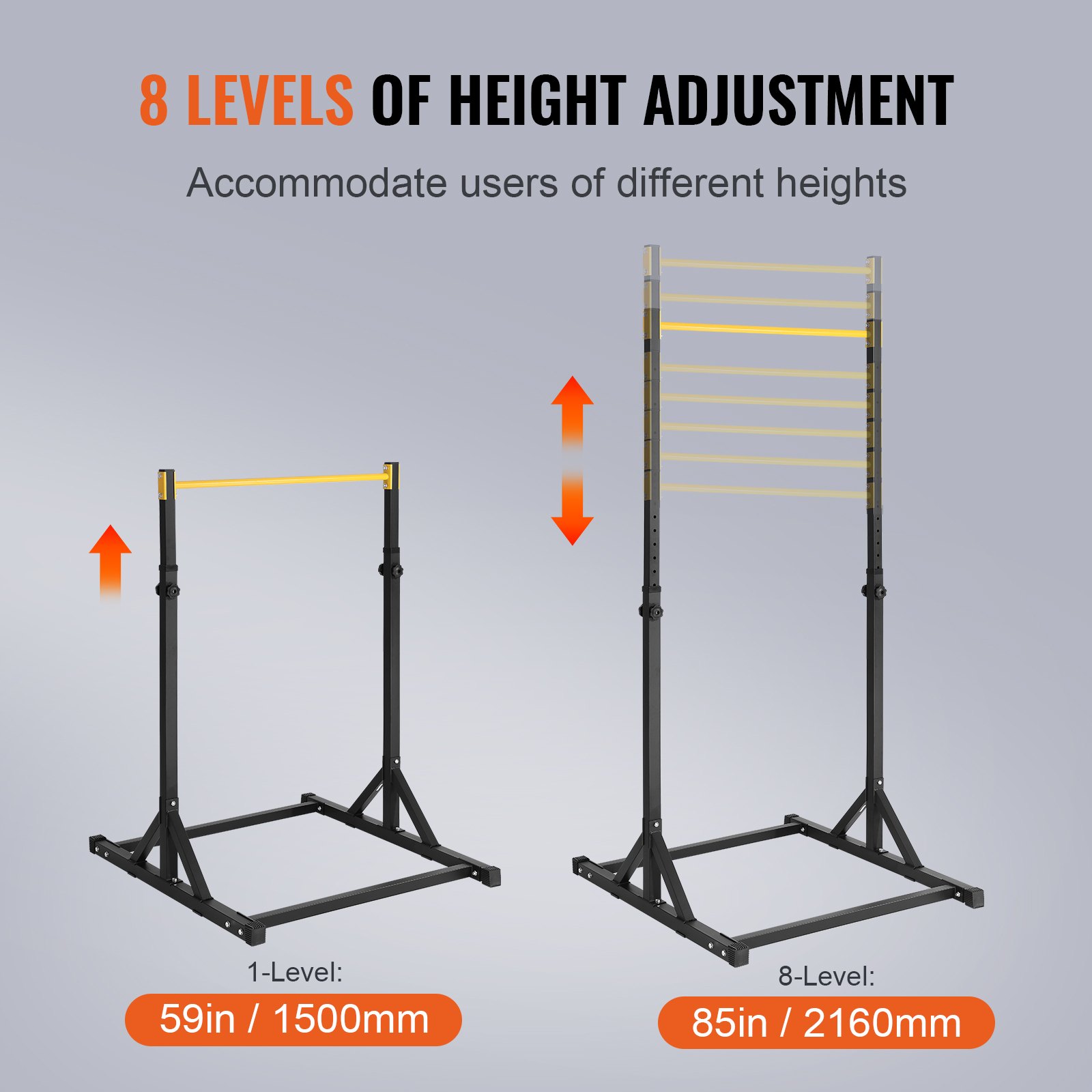 VEVOR Power Tower Pull Up Bar Station, Multi-Function Dip Station with ...