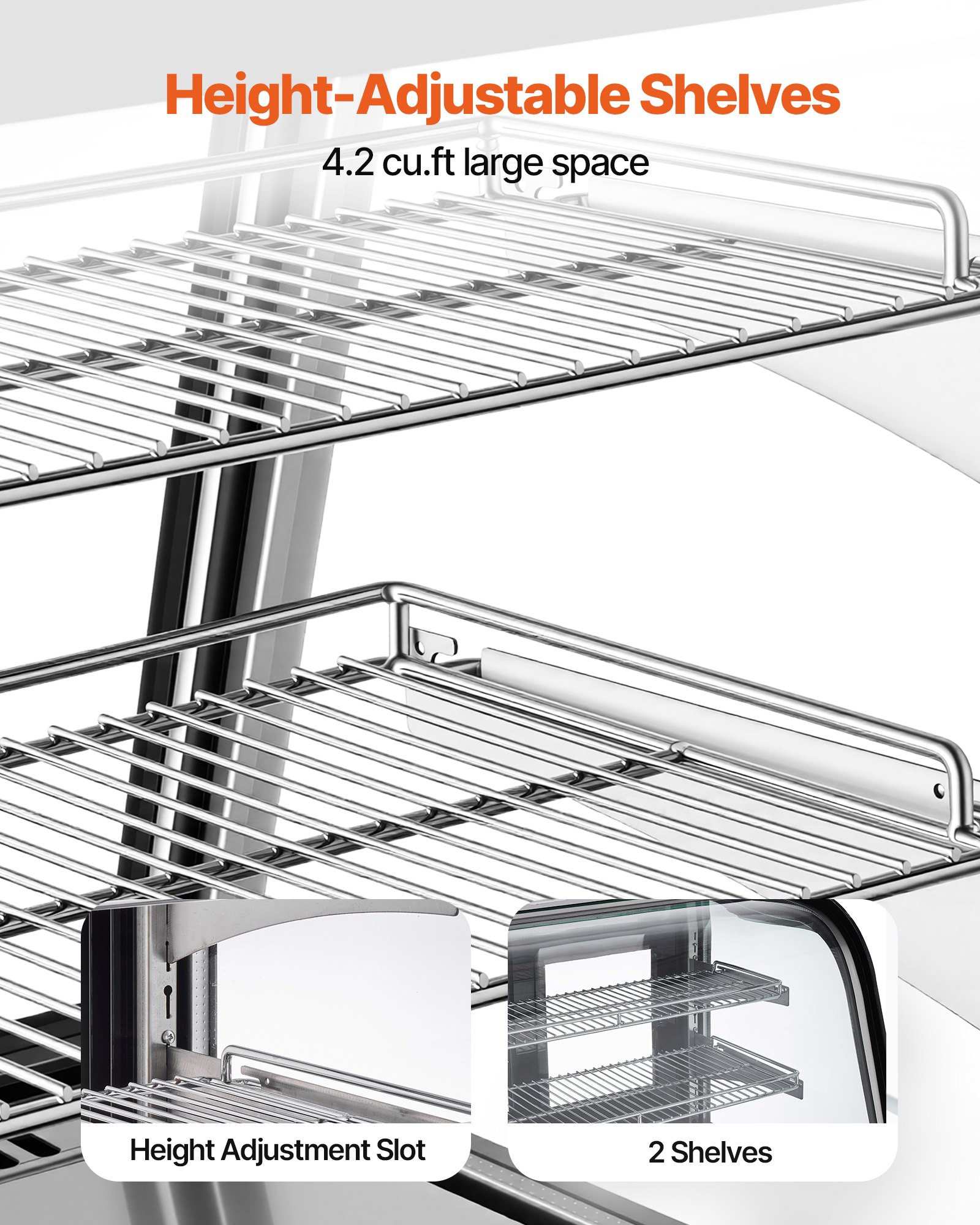 VEVOR Refrigerated Display Case, 4.2 Cu.Ft./105L Countertop Pastry ...