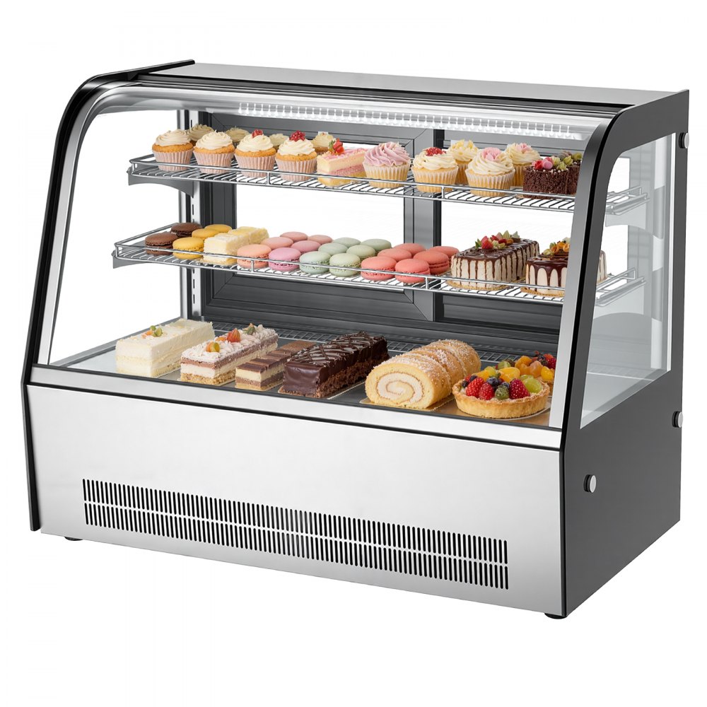 VEVOR Refrigerated Display Case, 5 Cu.Ft./145L Countertop Pastry ...
