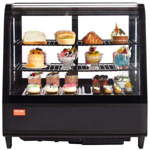 VEVOR Refrigerated Display Case, 3.5 Cu.Ft/100L, Dual-Level, Countertop ...