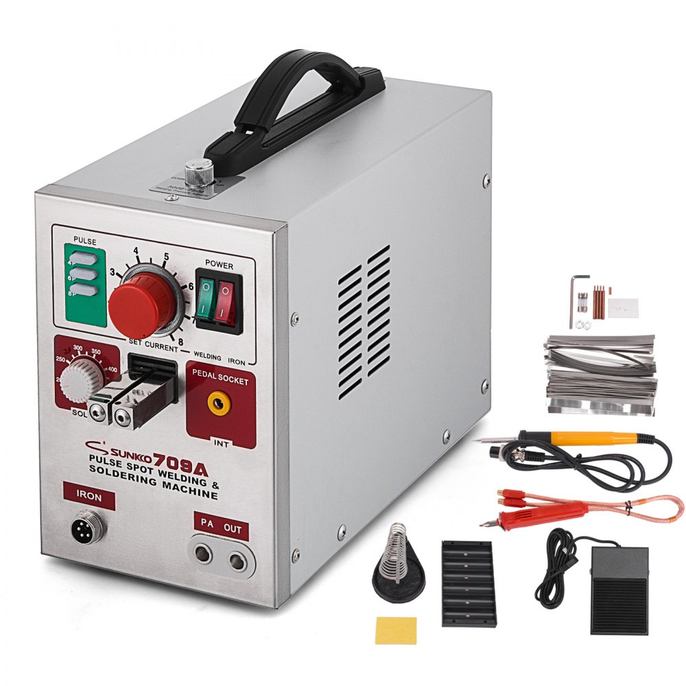 SUNKKO 709A Pulse Spot Welder Battery Welding Soldering Machine 1.9KW ...
