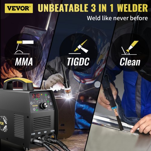 VEVOR 210Amp TIG Welder, Welder TIG 3 in 1, 110/220V Dual Voltage HF ...
