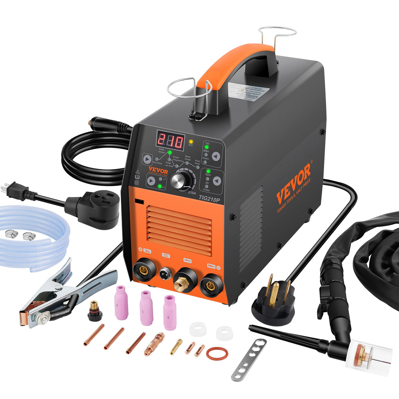 VEVOR 210Amp TIG Welder, Welder TIG 3 in 1, 110/220V Dual Voltage HF ...