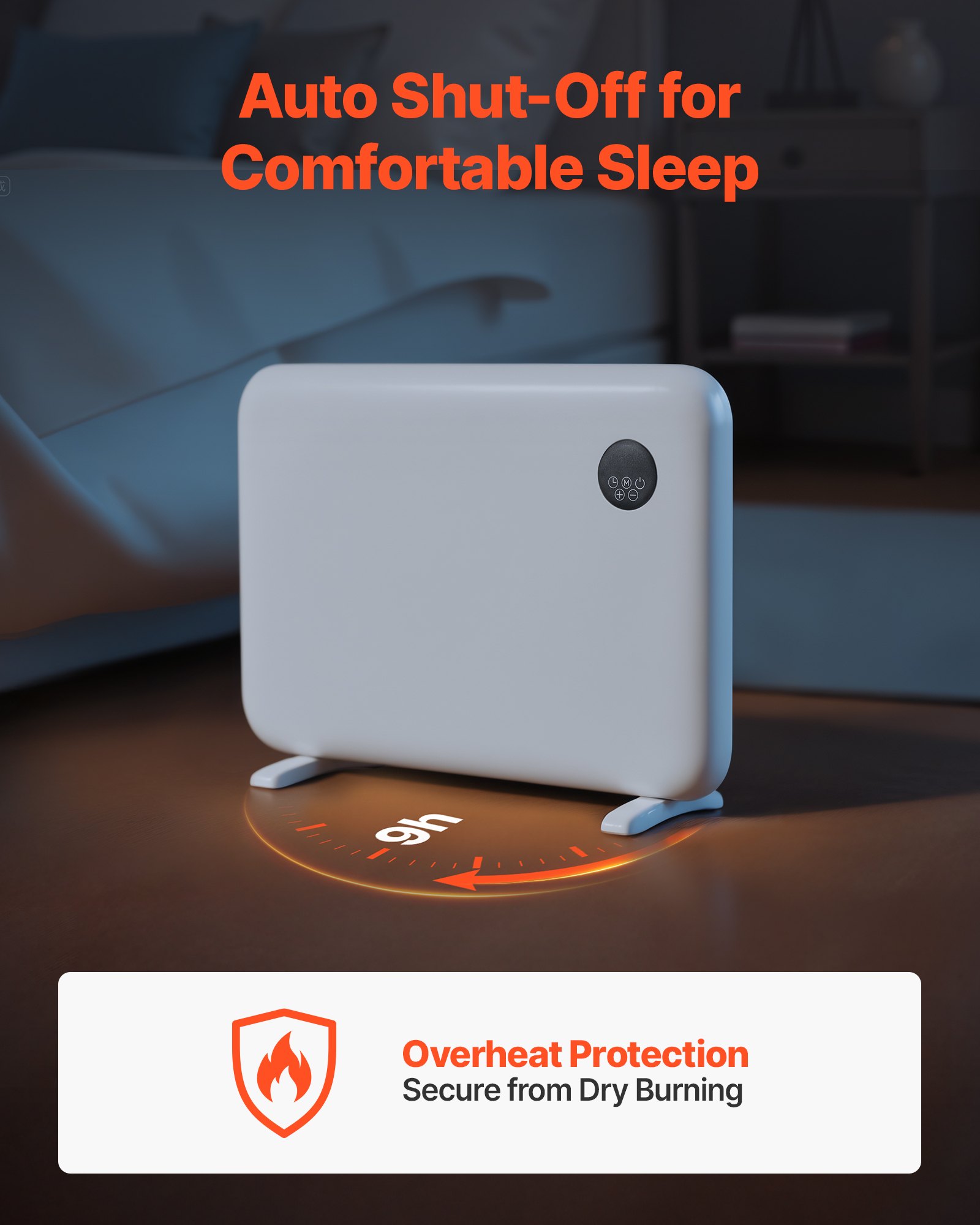 VEVOR Convection Panel Heater, 1500W Electric Panel Space Heater with ...