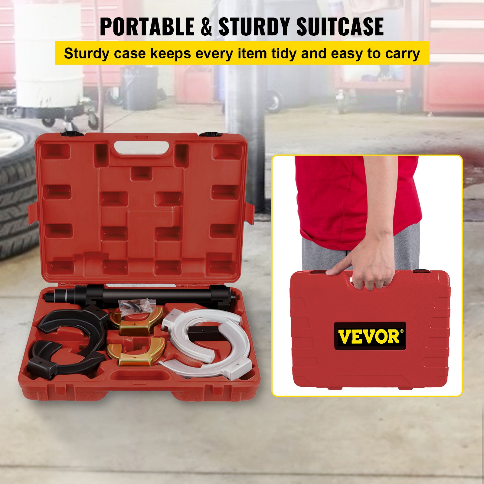 VEVOR Strut Spring Compressor, 3 Pairs Jaws Different Size Fork Spring ...