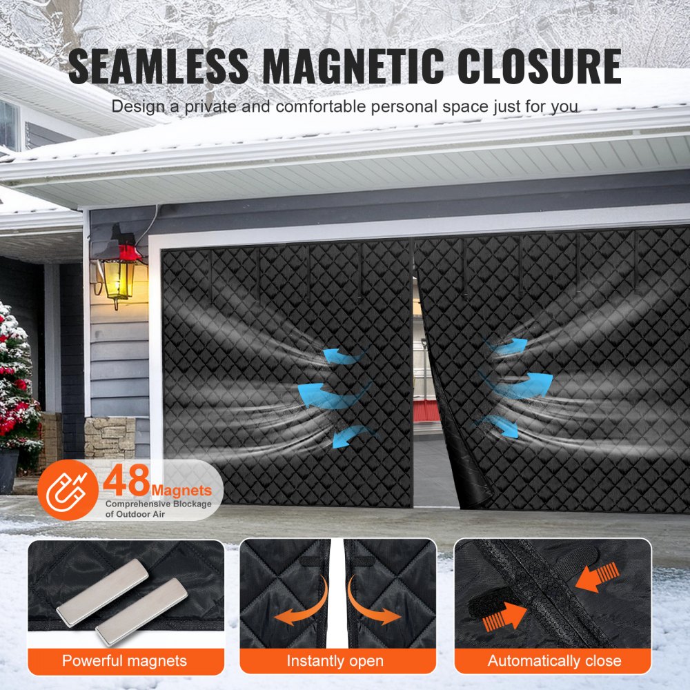 VEVOR Garage Door Screen for Winter 16.3 x 7.15 ft Garage Door ...