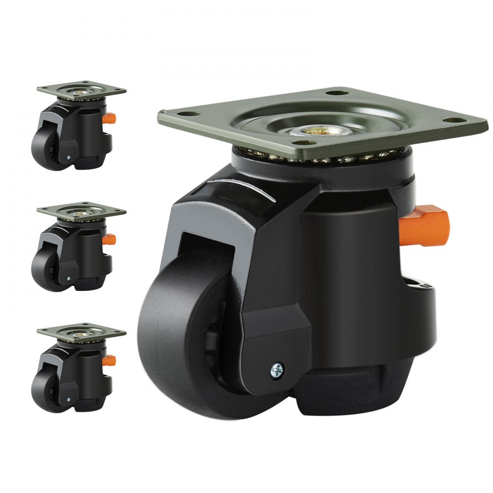 VEVOR Leveling Casters, Set of 4, 2200 lbs Total Load Capacity, 2.5 ...